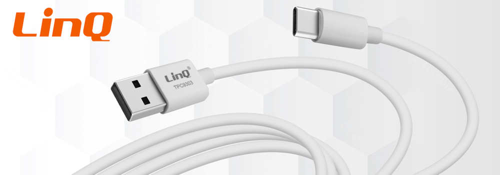Câble USB vers USB-C Charge Ultra-rapide 5A - Longueur 3m, LinQ - Blanc ...