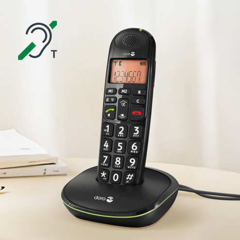 Téléphone Fixe Senior DECT Doro PhoneEasy 100W, Son amplifié et ...