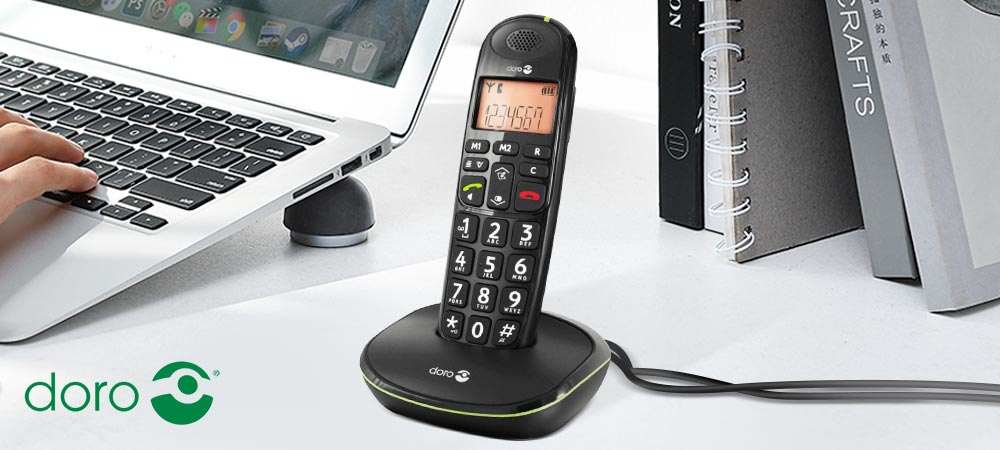 Téléphone Fixe Senior DECT Doro PhoneEasy 100W, Son amplifié et ...