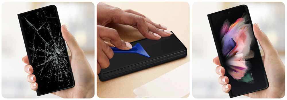 Original Samsung Galaxy Z Fold 3 5G LCD-Komplett Set Ersatzdisplay: LCD ...