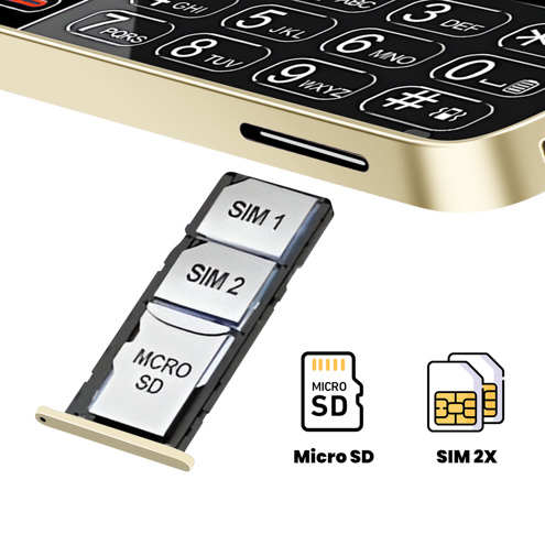 Téléphone Portable Pliable Or V899 - Double écran, Clapet à touches ...