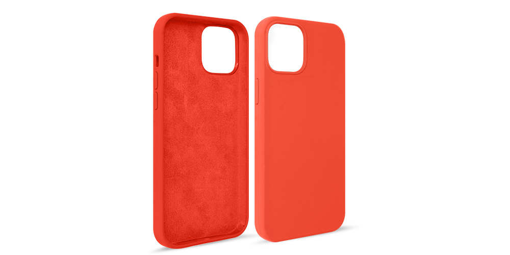 Cover per iPhone 13 Mini, in Silicone con Finitura Soft-touch - Corallo - Italiano